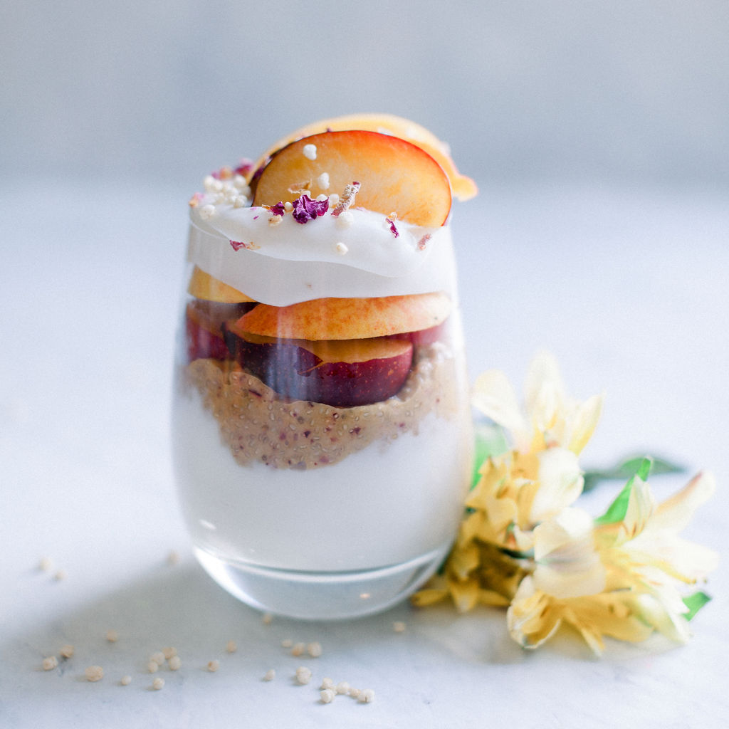 Peach Cinnamon Plum Oat Parfait - Amber Approved