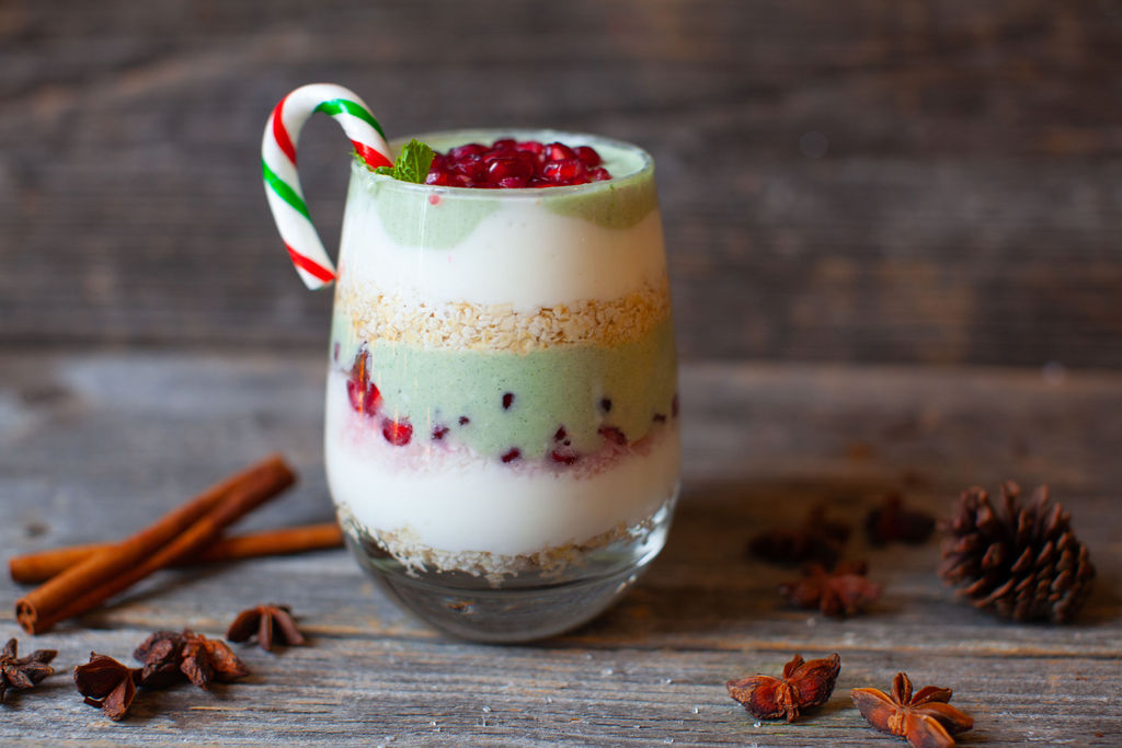 Coconut Mint Pomegranate Parfait - Amber Approved